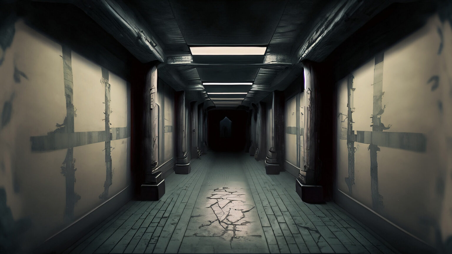 暗いホラーな廊下（3枚） | 【フリー素材】ゲームまてりあるず｜無料の背景イラスト