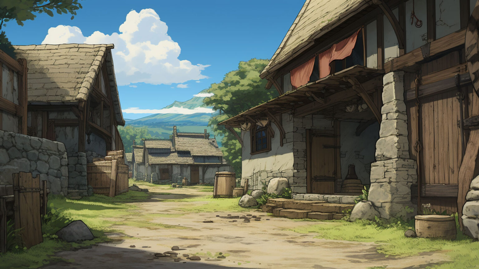 【フリー素材】村人が住んでいそうな村（4枚）