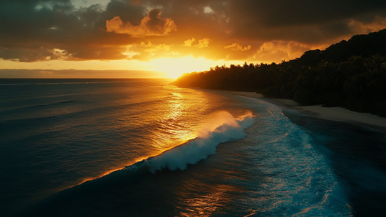 【フリー素材】夕暮れの波（5枚）