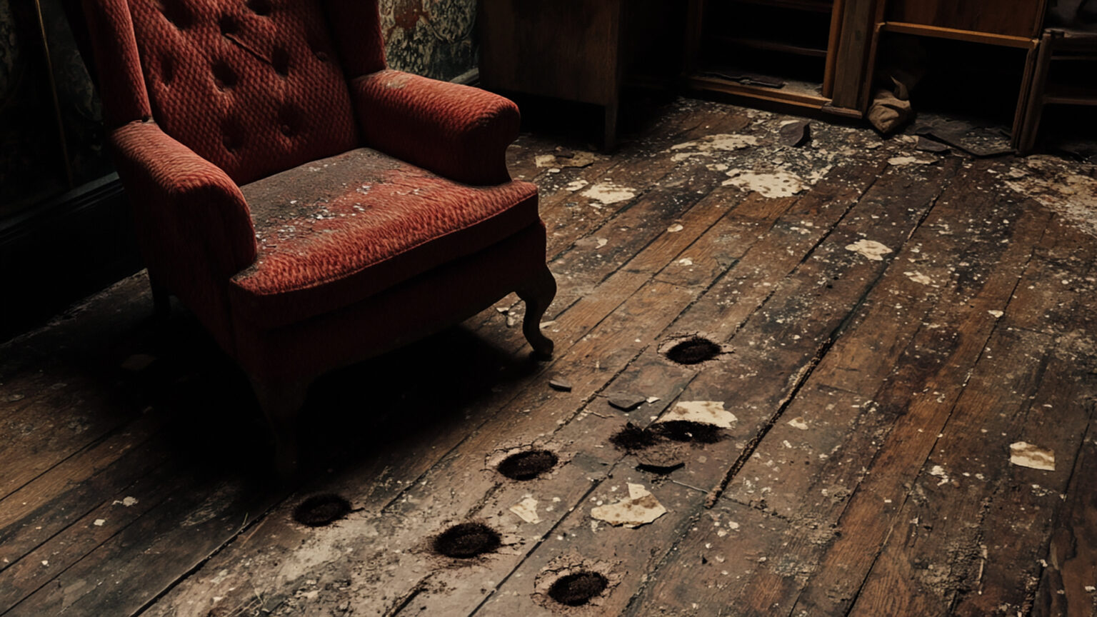 【フリー素材】汚れた床と散らかった椅子（5枚）