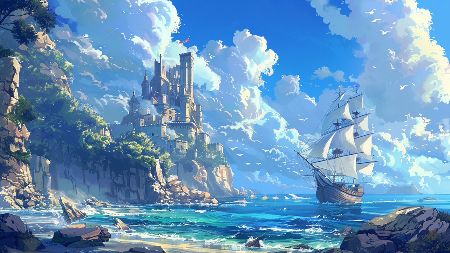 【フリー素材】ファンタジーっぽい海岸（5枚）