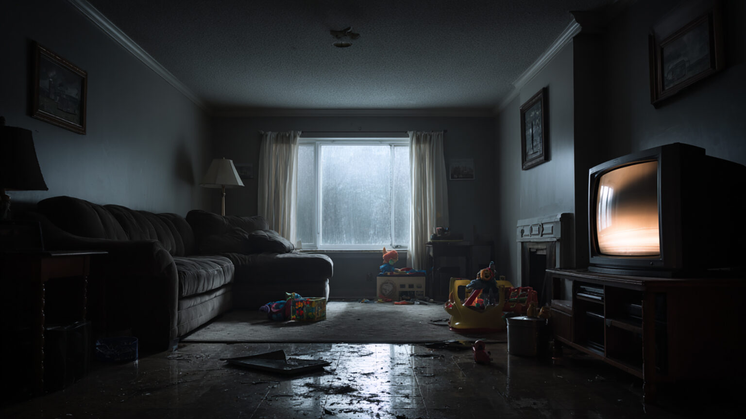 【フリー素材】停電したリビング（3枚）